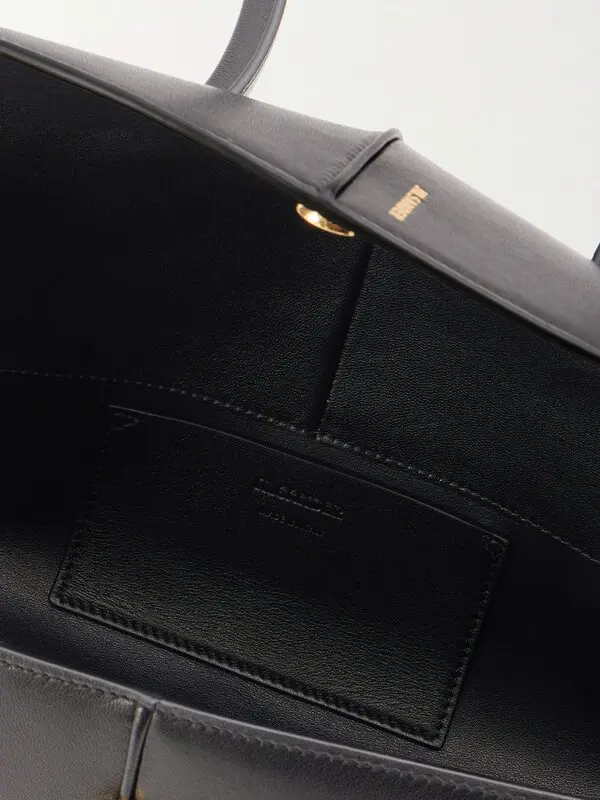 JIL SANDER Linea Leather Shoulder Bag - Black