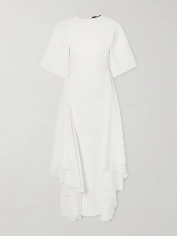 Jacquemus Mistral Draped Knitted Maxi Dress - White