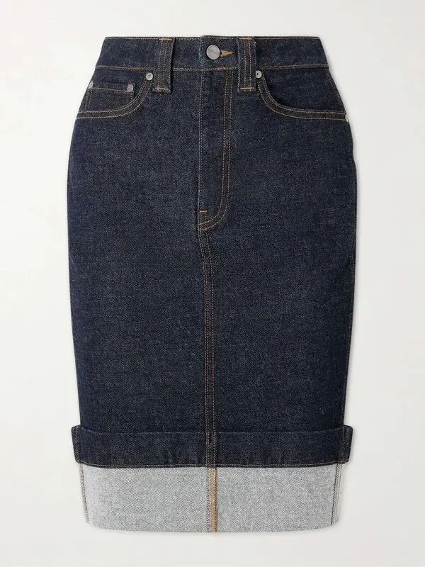 Khaite Kendra Denim Skirt - Dark Denim