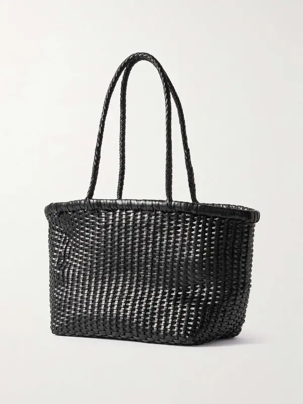 Dragon Diffusion B Weave Small Woven Leather Tote - Black