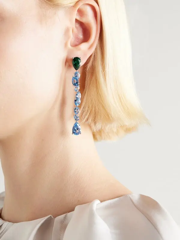 Completedworks Recycled Cubic Zirconia And Synthetic Spinel Drop Earrings