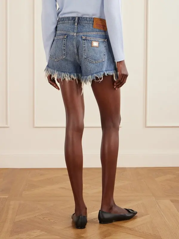 Dolce & Gabbana Frayed Denim Shorts