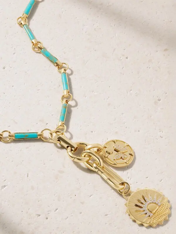 FOUNDRAE 18-karat Turquoise And Diamond Necklace