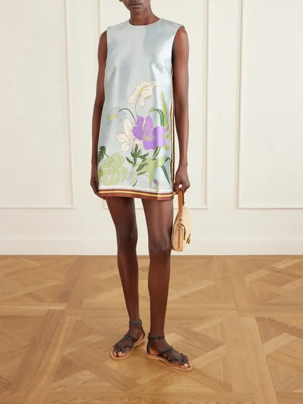 ALEMAIS Alfie Floral-print Mini Dress - Blue