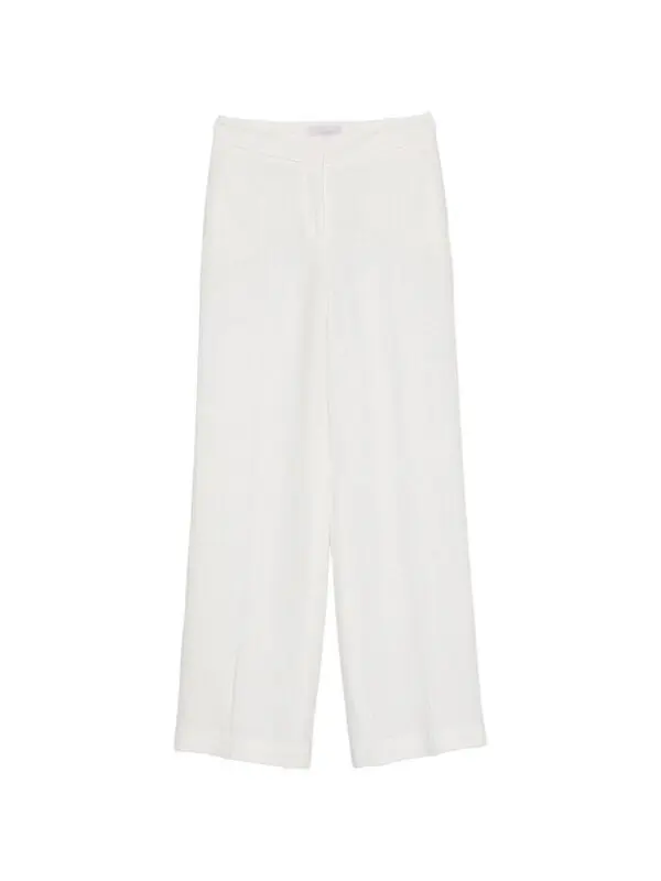 VIA MASINI 80 Linen Wide Leg Trousers - White