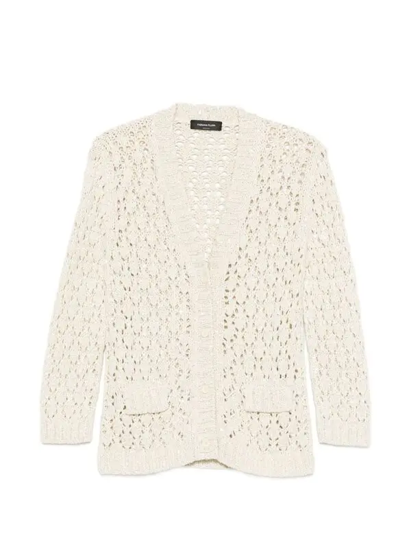 Fabiana Filippi Cotton V-necked Cardigan - White