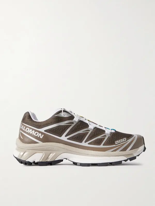 SALOMON Xt-6 Rubber-trimmed Mesh Sneakers - Brown