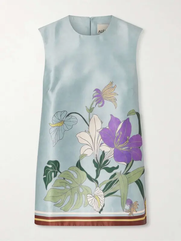 ALEMAIS Alfie Floral-print Recycled Taffeta Top - Blue