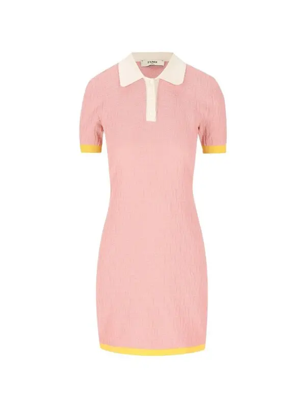 Fendi Cotton And Silk Blend Short Dress - Pink