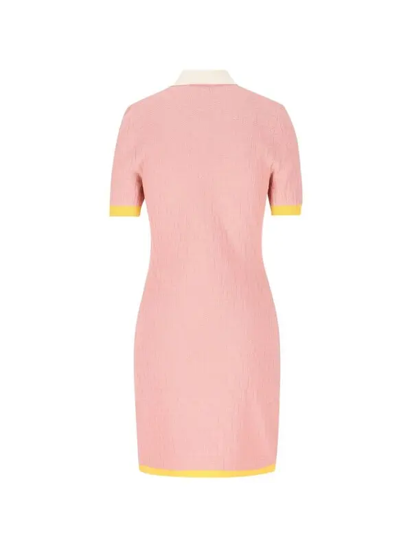 Fendi Cotton And Silk Blend Short Dress - Pink