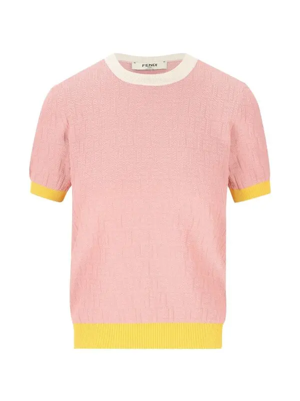 Fendi Cotton And Silk Blend Sweater - Pink