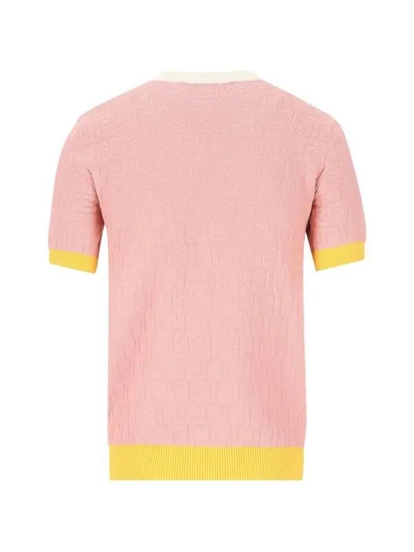 Fendi Cotton And Silk Blend Sweater - Pink