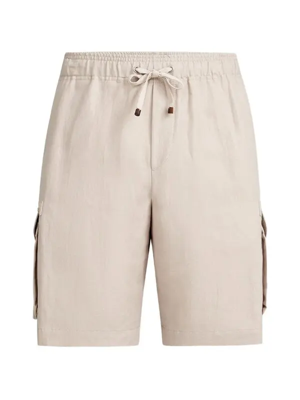 Brunello Cucinelli Linen Cargo Shorts - Beige