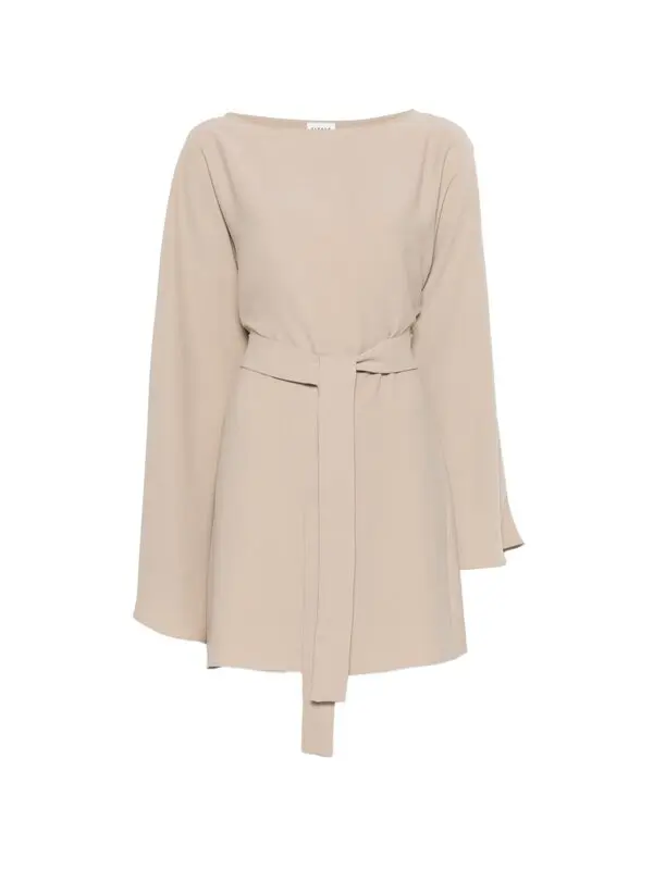 PAROSH Short Dress With Belt - Beige