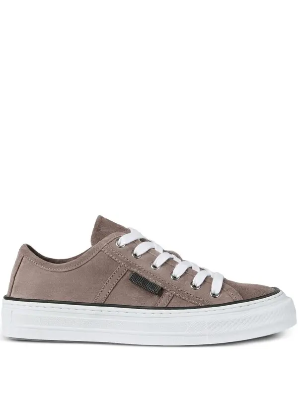 Brunello Cucinelli Suede Leather Sneakers - Beige