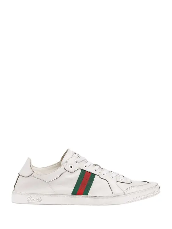 Gucci Stretch Leather Sneakers - White