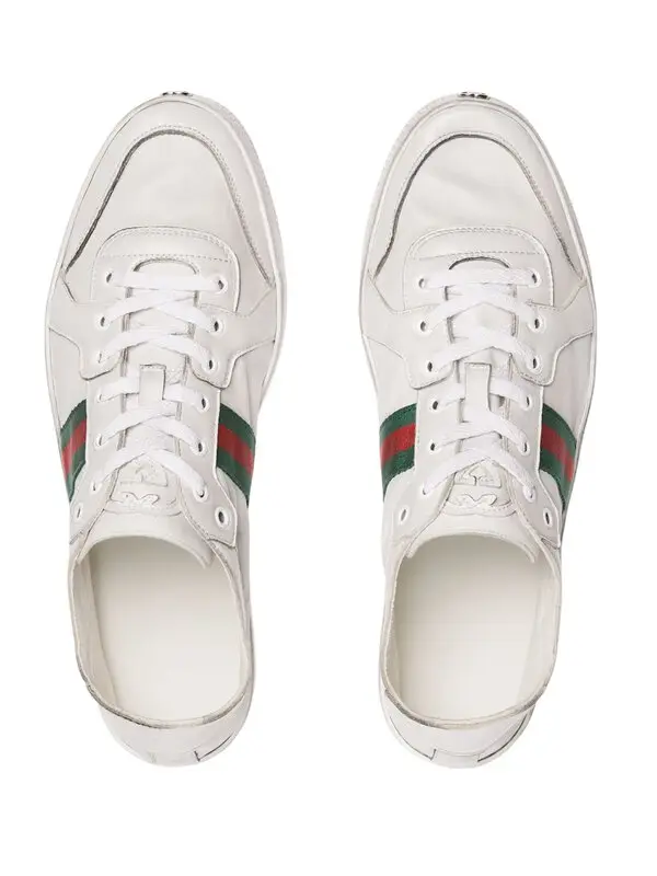 Gucci Stretch Leather Sneakers - White