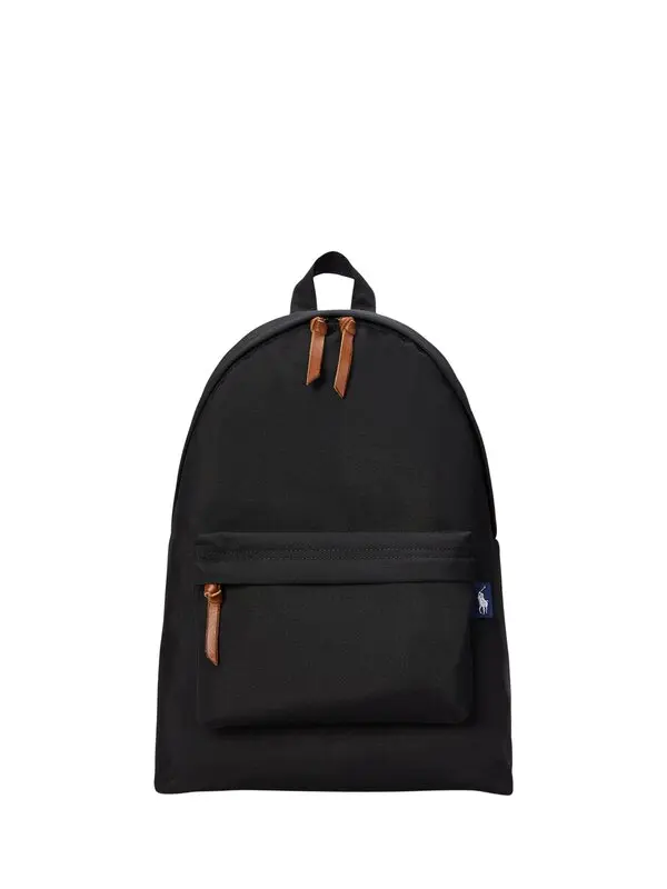 Polo Ralph Lauren Backpack With Leather Trim - Black