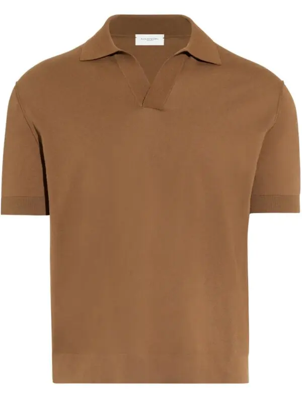 PAOLO PECORA Short-sleeved Polo Shirt - Brown