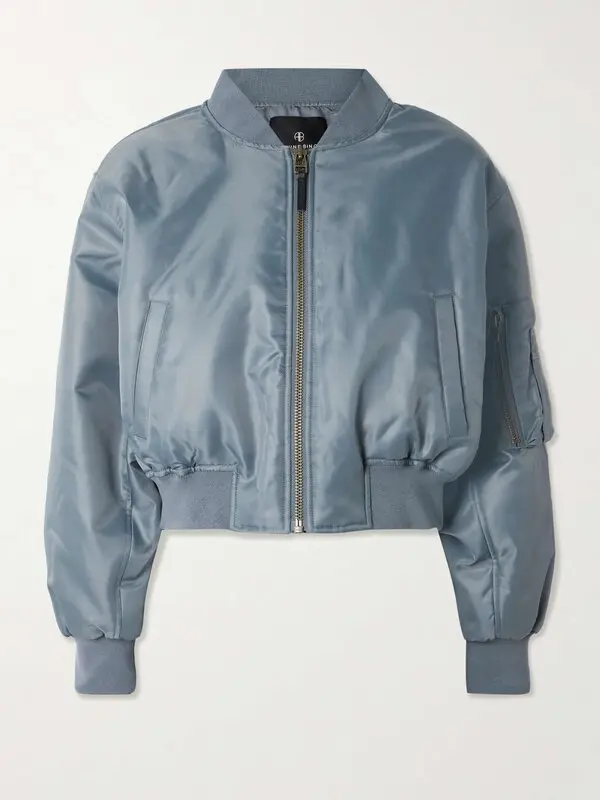 ANINE BING Leon Padded Shell Bomber Jacket - Gray