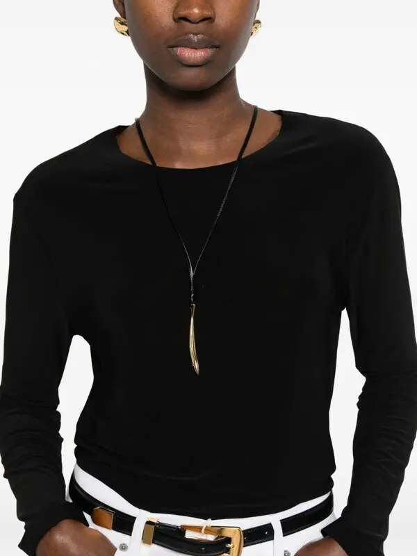 Norma Kamali Long Sleeve Round Neck Top