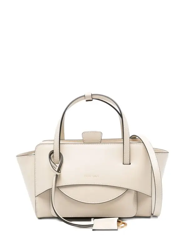 HIDESINS Flap Small Leather Tote Bag - White