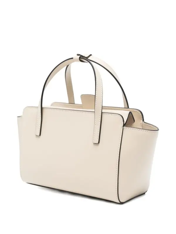 HIDESINS Flap Small Leather Tote Bag - White