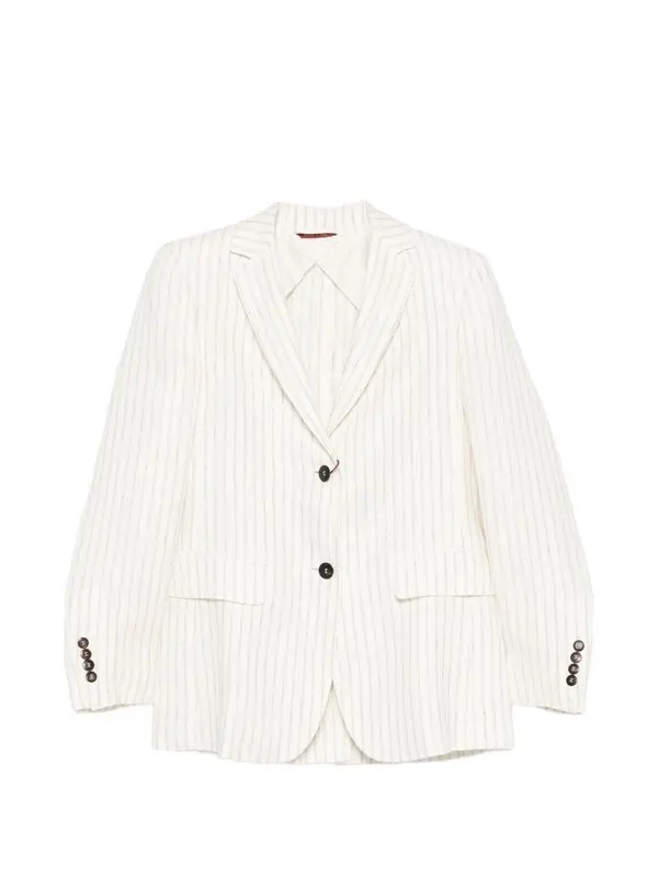 Max Mara Linen Single-breasted Jacket - Beige