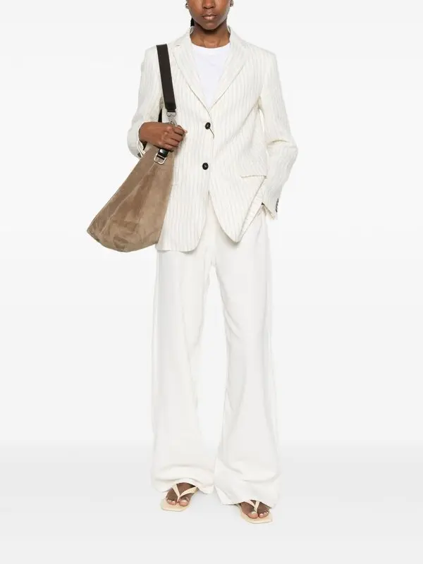 Max Mara Linen Single-breasted Jacket - Beige