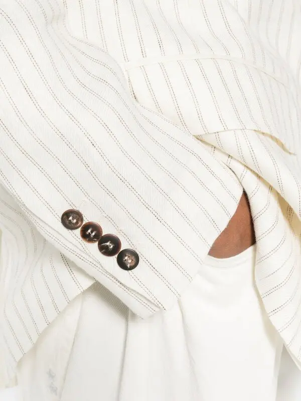 Max Mara Linen Single-breasted Jacket - Beige