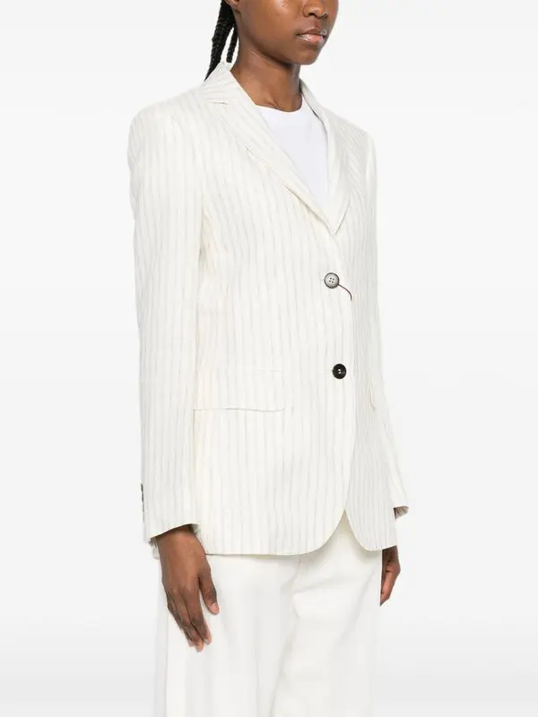 Max Mara Linen Single-breasted Jacket - Beige