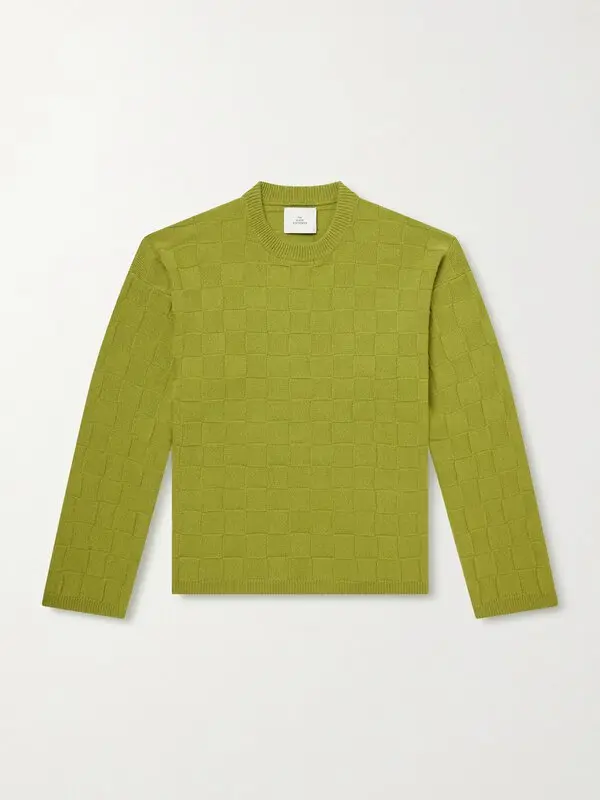 THE ELDER STATESMAN Culver Checked Cashmere Sweater