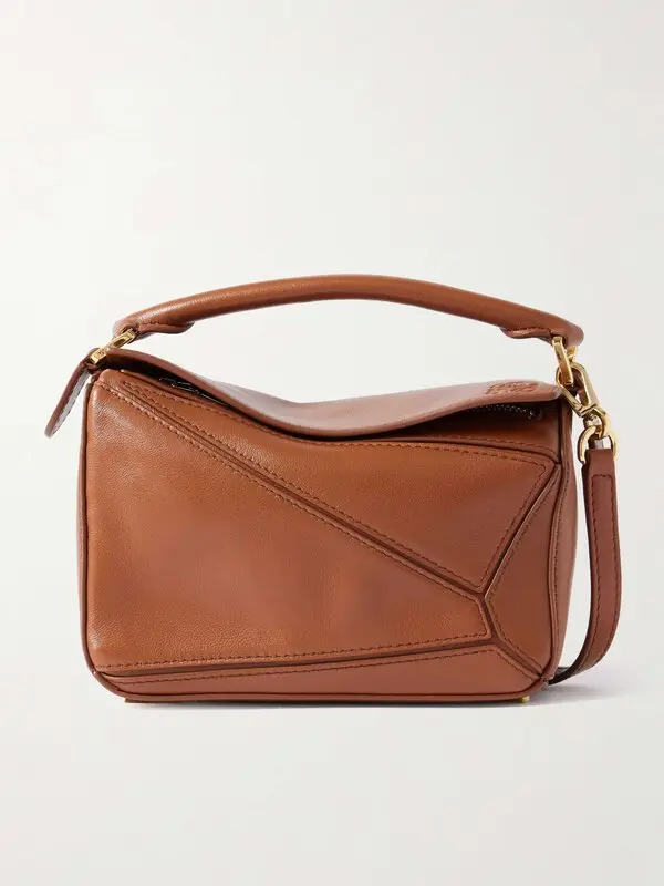 Loewe Puzzle Mini Textured-leather Shoulder Bag - Tan