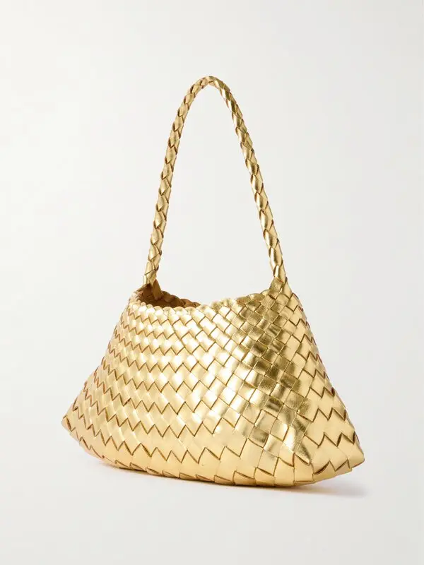 Dragon Diffusion Rosanna Mini Woven Metallic Leather Tote
