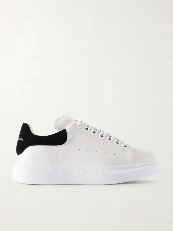 Alexander McQueen Exaggerated-sole Suede-trimmed Leather Sneakers - White