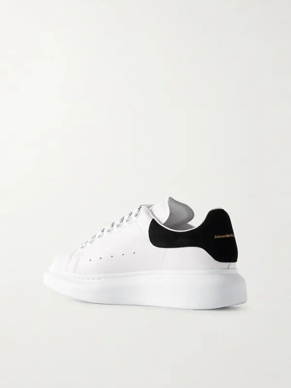 Alexander McQueen Exaggerated-sole Leather Sneakers - White