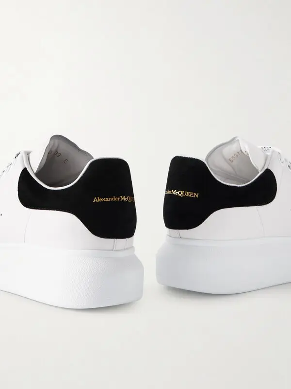 Alexander McQueen Exaggerated-sole Leather Sneakers - White