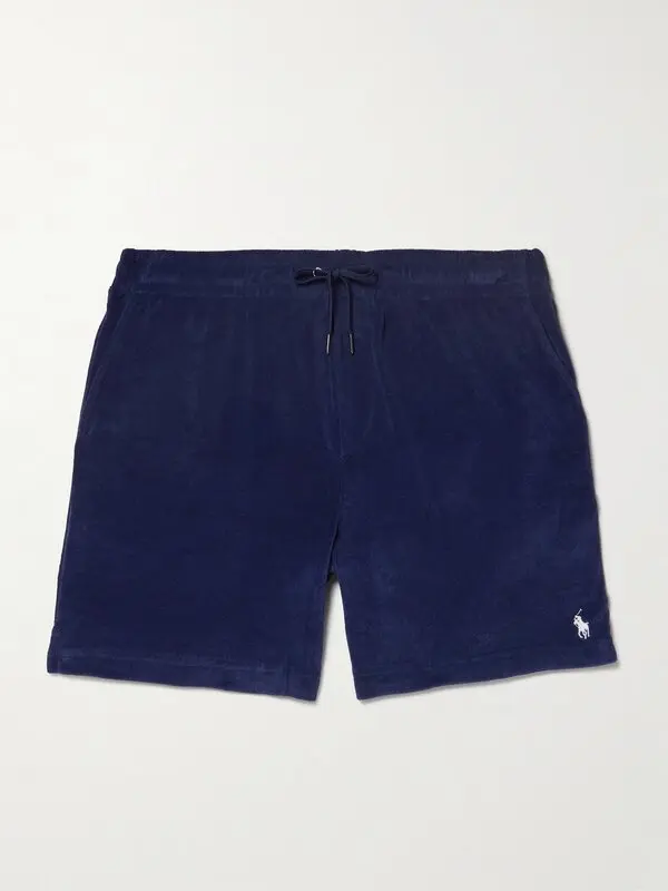 Polo Ralph Lauren Cotton-blend Terry Drawstring Shorts - Blue
