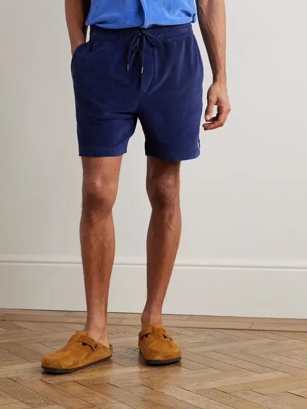Polo Ralph Lauren Cotton-blend Terry Drawstring Shorts - Blue