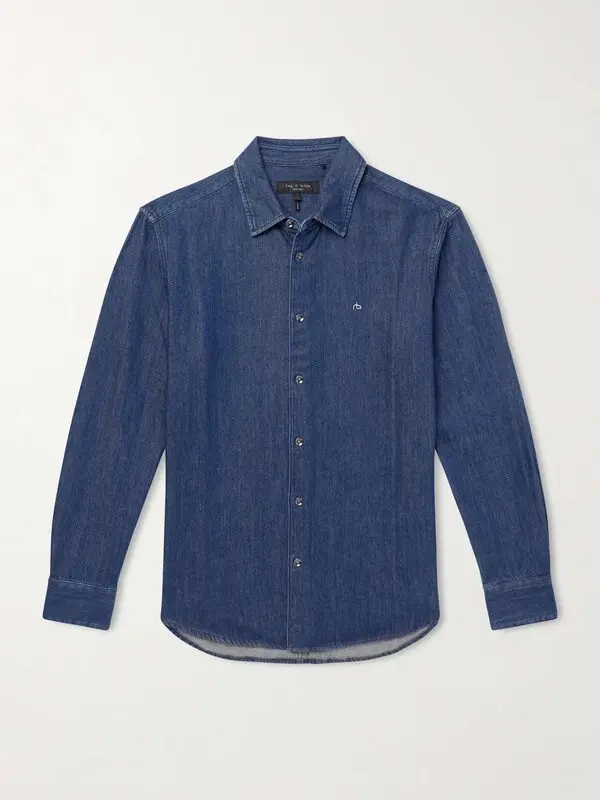Rag & Bone Tomlin Embroidered Denim Shirt