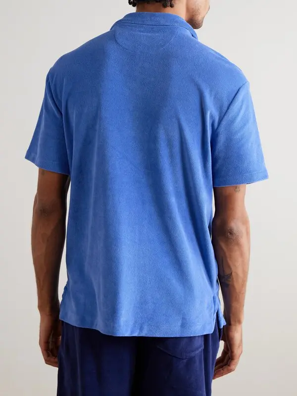 Polo Ralph Lauren Camp-collar Logo-embroidered Cotton-blend Terry Shirt