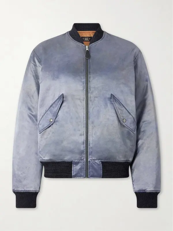 Ralph Lauren Embroidered Cotton-blend Satin Bomber Jacket