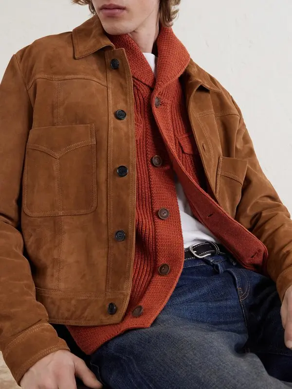 Ralph Lauren Shawl-collar Ribbed Cotton And Wool-blend Cardigan