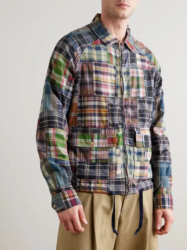 Polo Ralph Lauren Patchwork Checked Cotton Blouson Jacket
