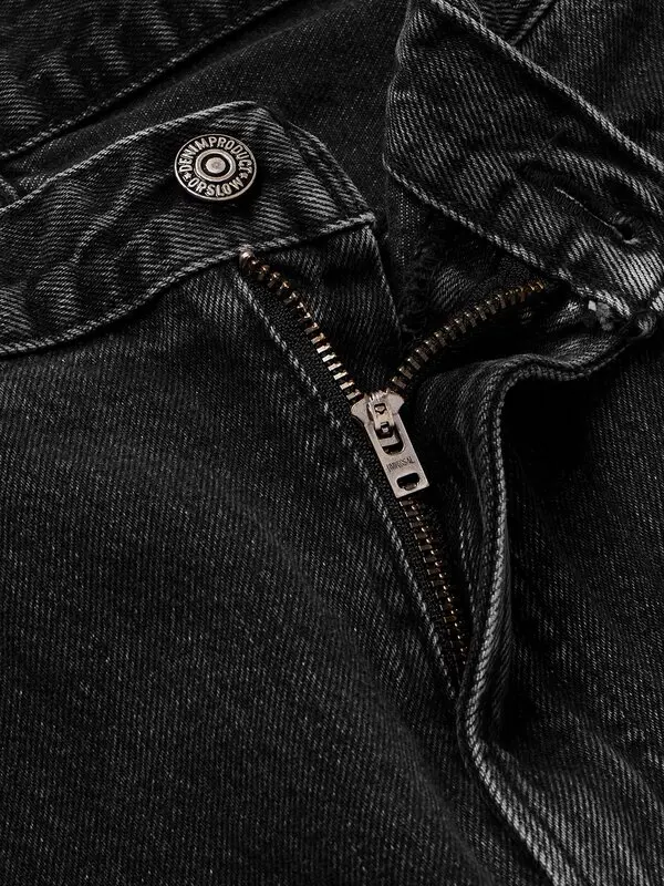 ORSLOW Super Dad's Wide-leg Denim Shorts - Black