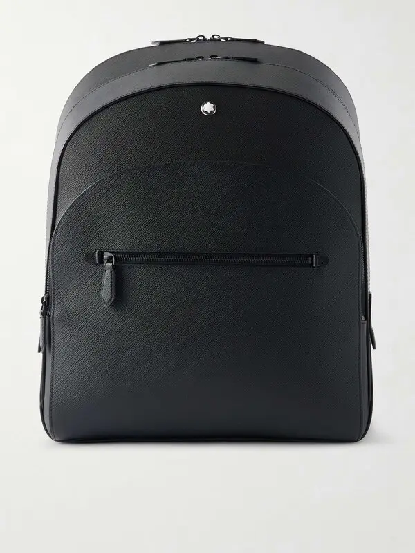 Montblanc Sartorial Large Cross-grain Leather Backpack - Black