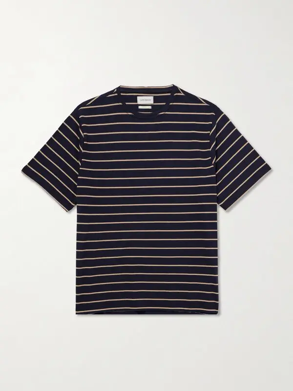 Oliver Spencer Webber Striped Cotton-jersey T-shirt - Blue