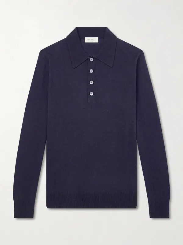 PIACENZA CASHMERE 1733 Silk And Cashmere-blend Polo Sweater - Blue