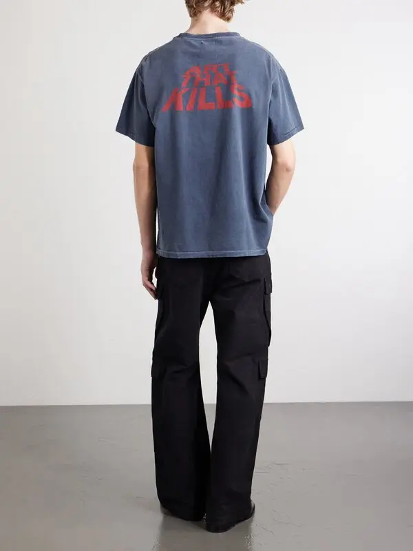 GALLERY DEPT. Skeleton Beach Distressed Printed Cotton T-shirt