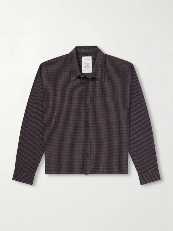 MFPEN Priority Checked Cotton And Linen-blend Shirt